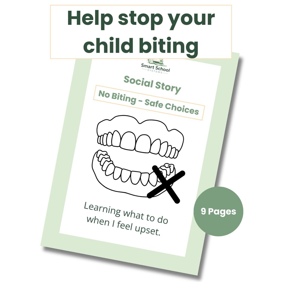 Stop Biting Social Story Printable | Autism Support Regulation Resource ...