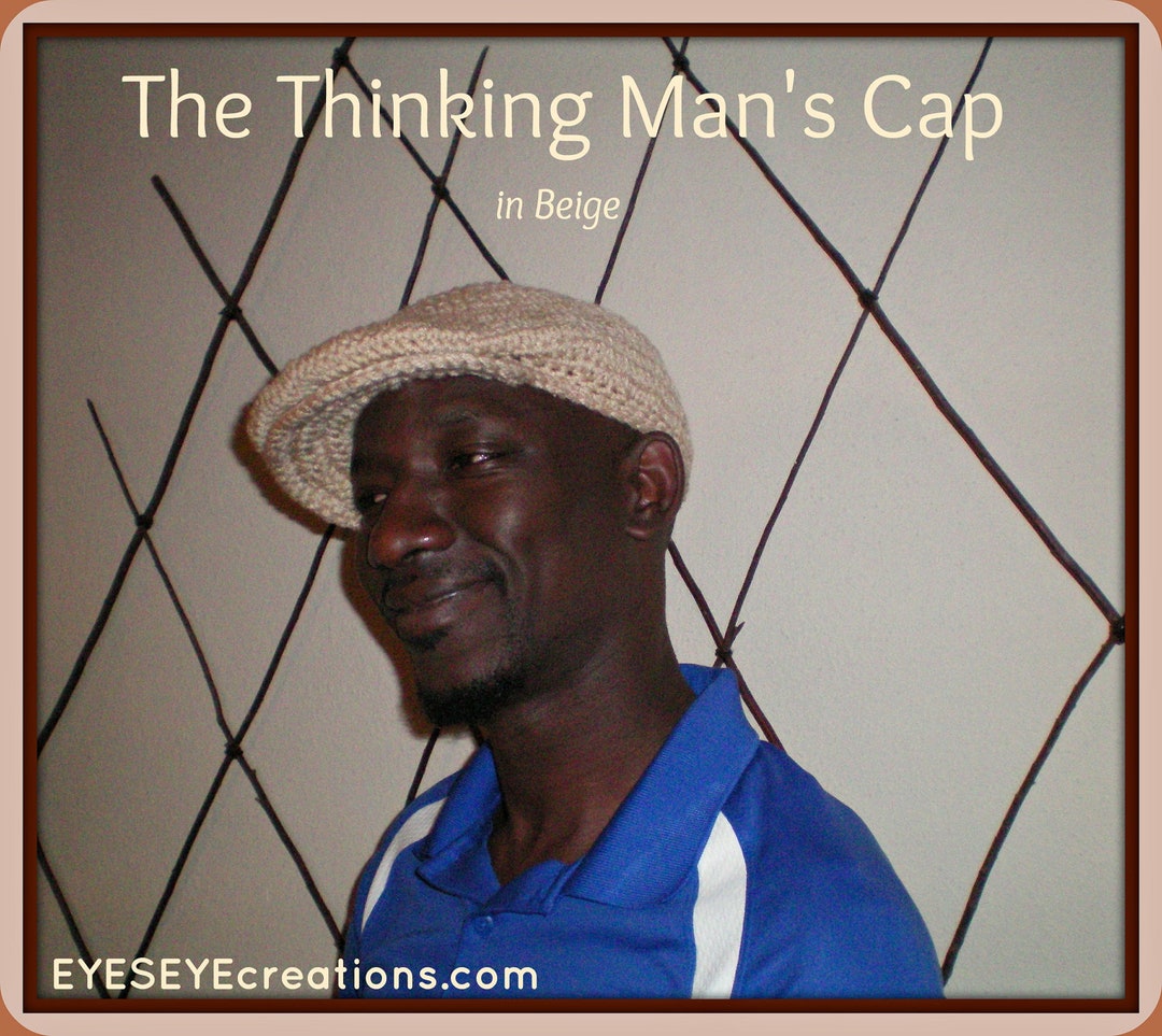 The THINKING MAN'S Cap Beige Crochet Kangol Style Cap, Newsboy, Golf ...