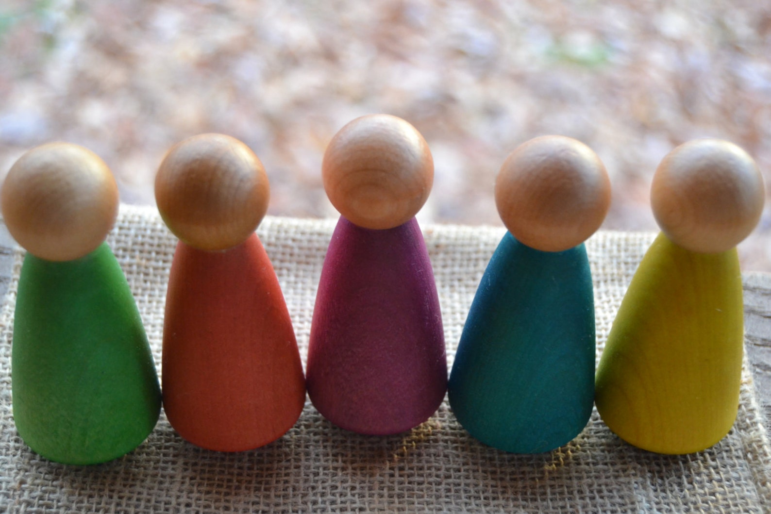 Giant Peg People Set of 5 Sisters Sealed With Beeswax | Etsy
