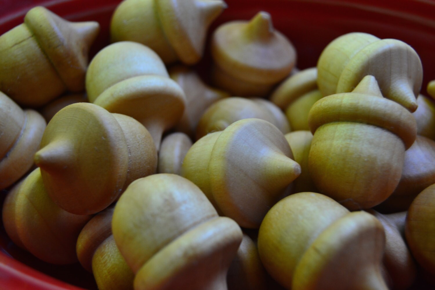 24 Natural Wooden Acorns two Dozen Polished Waldorf | Etsy
