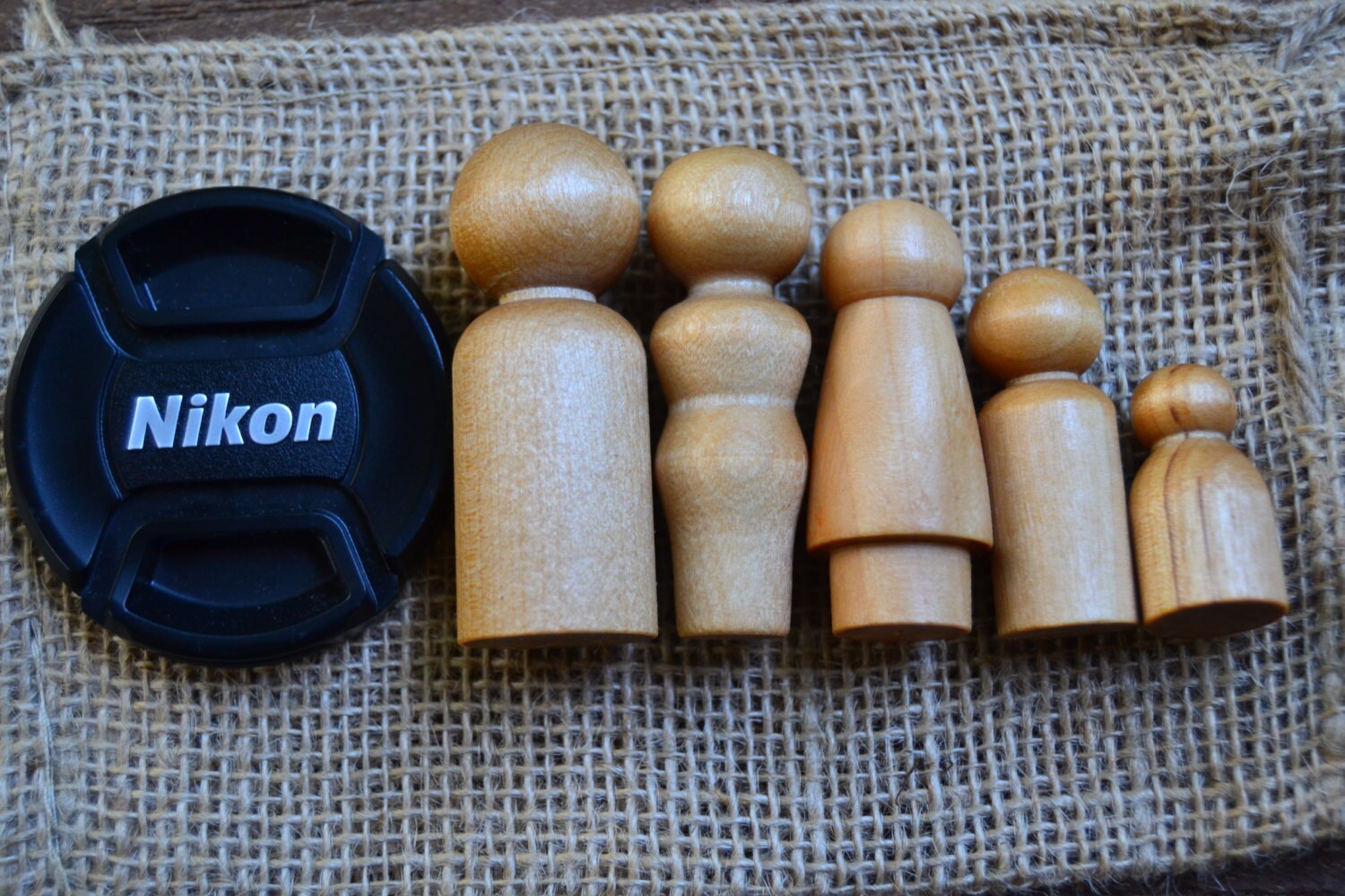 Natural Wooden Peg Family Finished With Beeswax Polish | Etsy