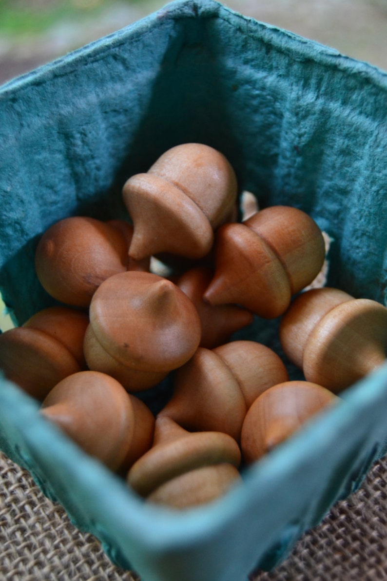 12 Natural Wooden Acorns one Dozen Polished Waldorf - Etsy