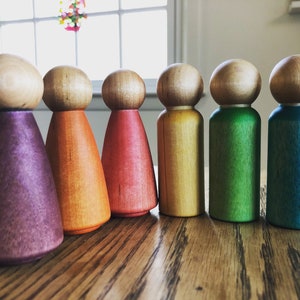 Giant Peg People - Set of 5 Sisters - Sealed With Beeswax Polish ...