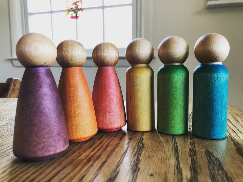 Giant Peg People Set of 5 Sisters Sealed With Beeswax | Etsy
