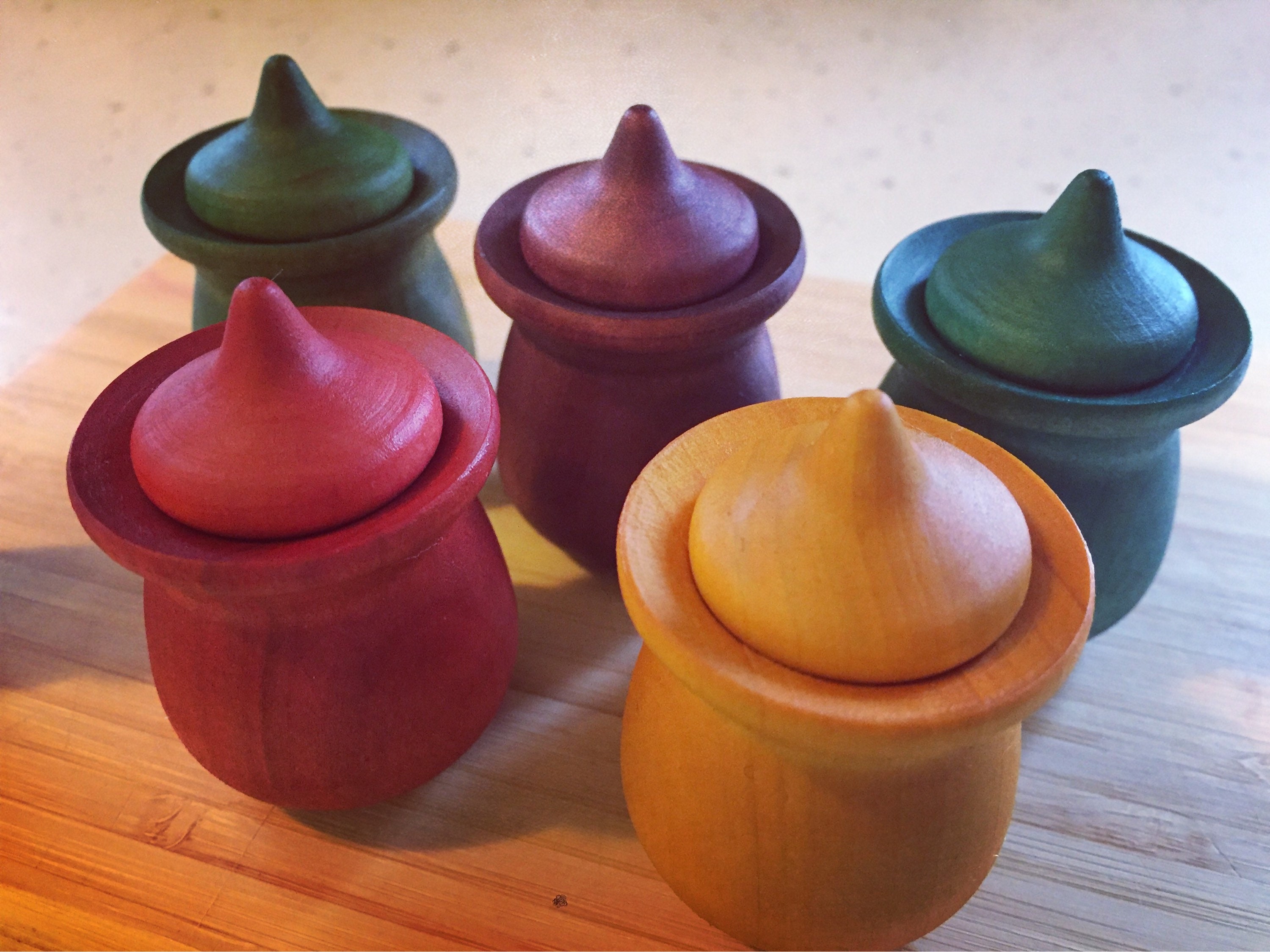 Rainbow Acorn Cups Waldorf Inspired Learning Set for - Etsy.de