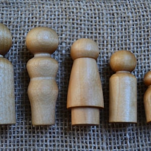 Natural Wooden Peg Family Finished With Beeswax Polish Waldorf Inspired ...