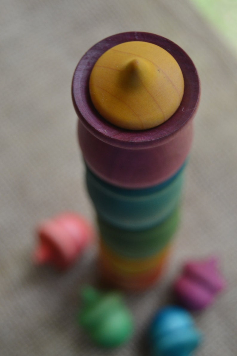 Rainbow Acorn Cups Waldorf Inspired Learning Set for | Etsy