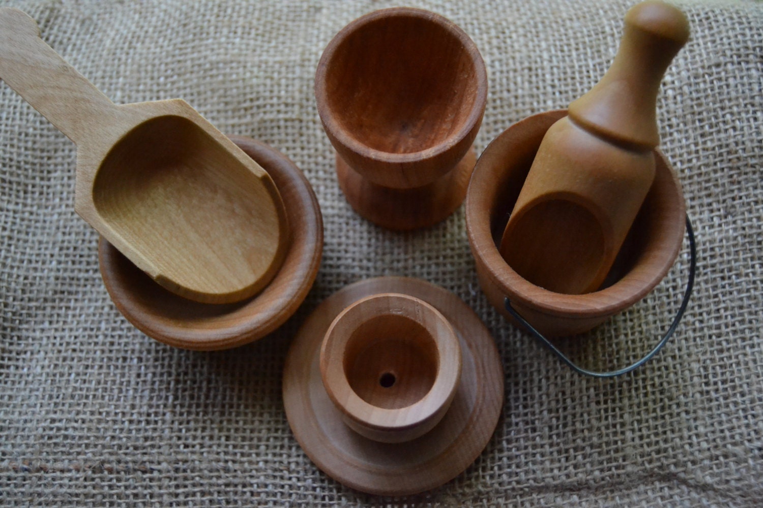 The Essential Wooden Kitchenware Set Wooden Bowl Bucket - Etsy