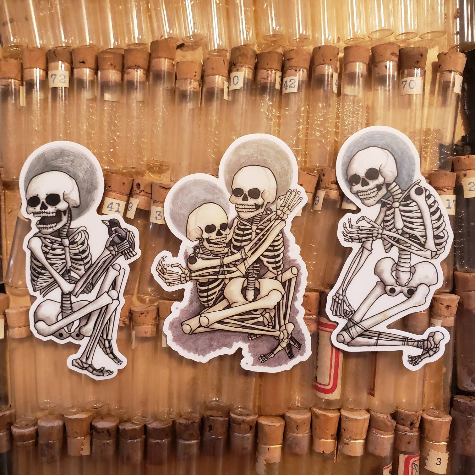Buy 3-3 Inch Skeleton Sticker Pack Online in India - Etsy