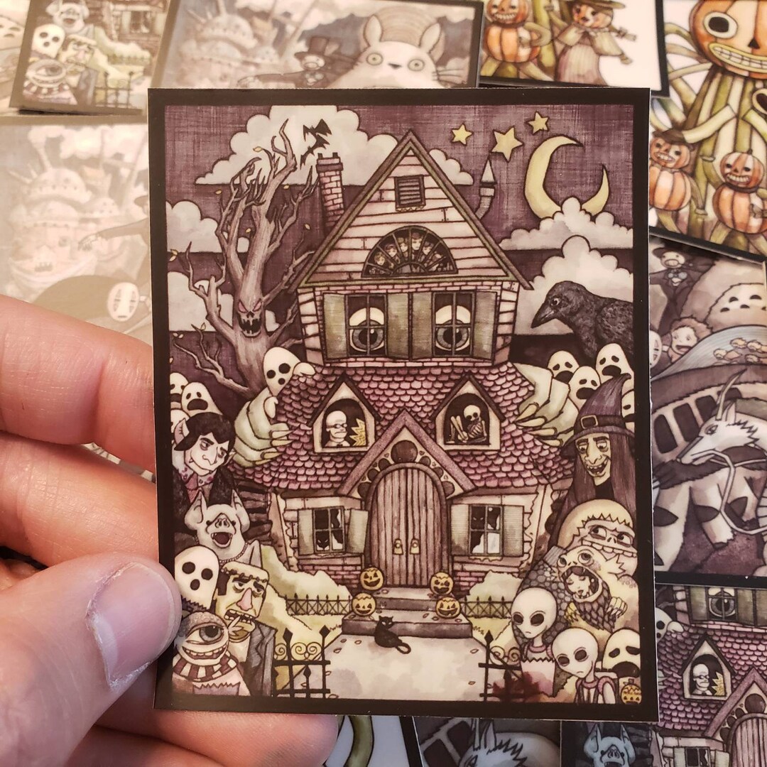 Haunted House 3"x3.75" Vinyl Sticker Halloween - Etsy