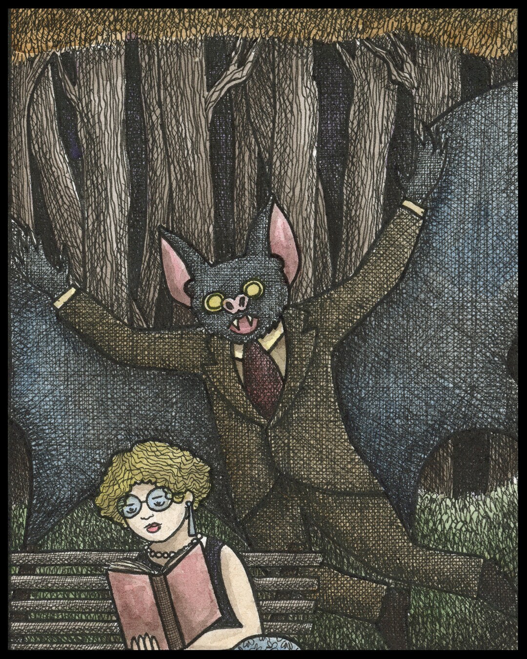 Vampire Bat Bench Signed 8x10 Print - Etsy