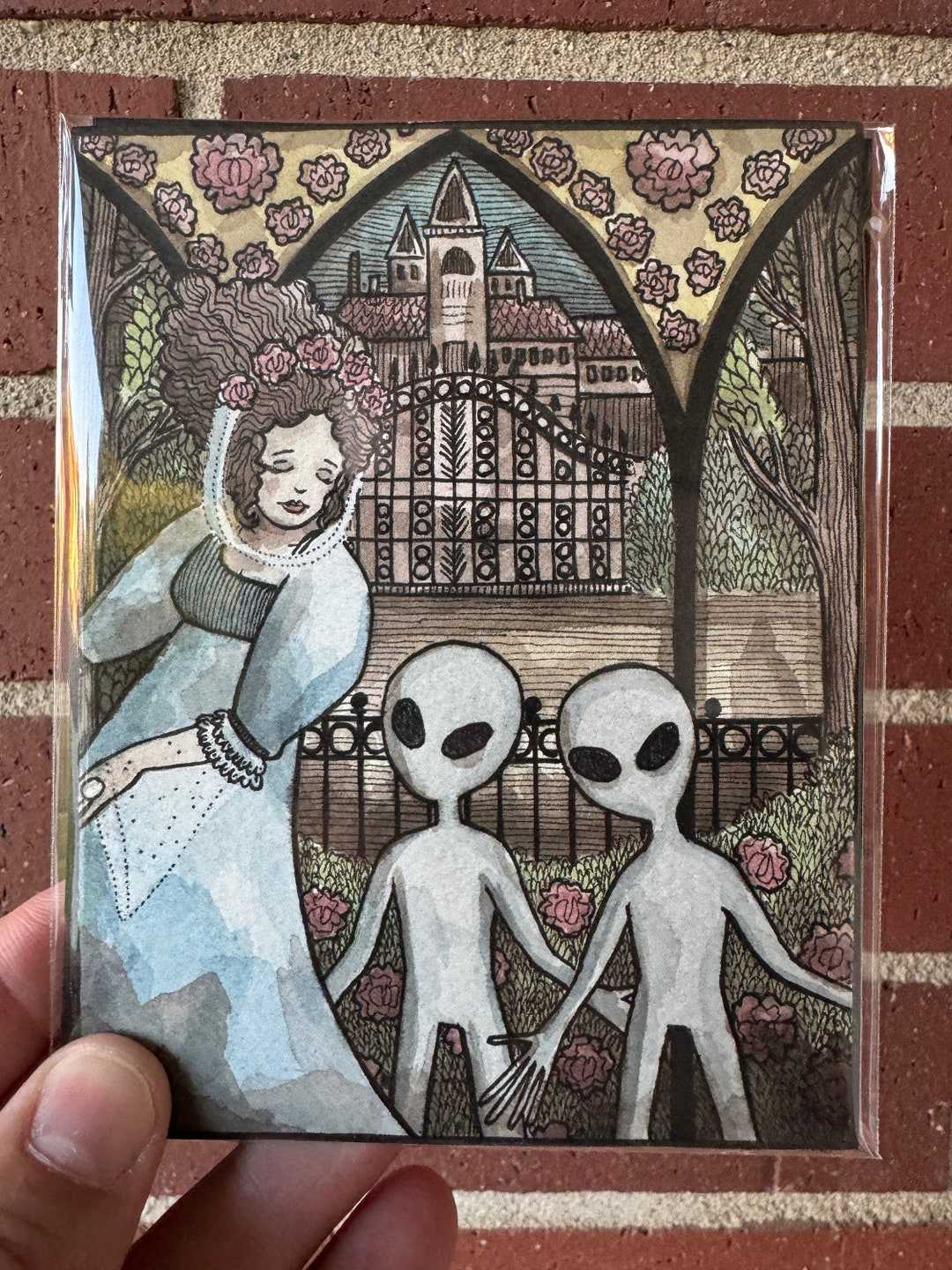 Original Painting French Aliens - Etsy