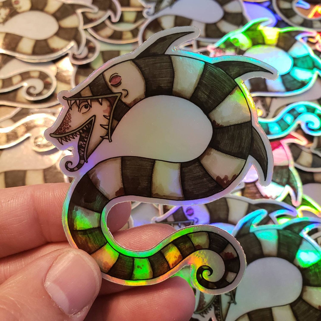 Sandworm 3 Inch Holographic Sticker Beetlejuice - Etsy