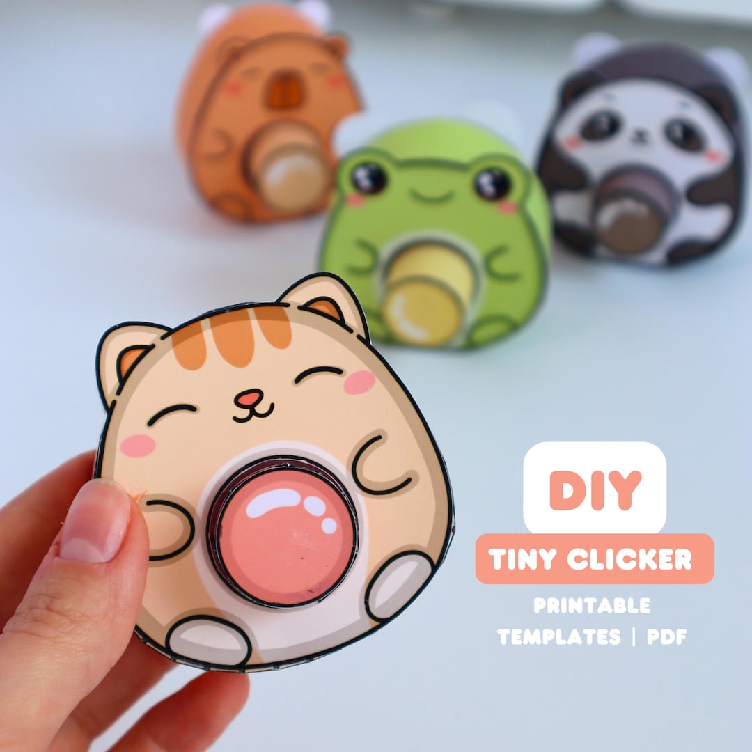 Easy DIY Clicker Toy Printable | Cute Animal Paper Craft for Kids | 30 ...