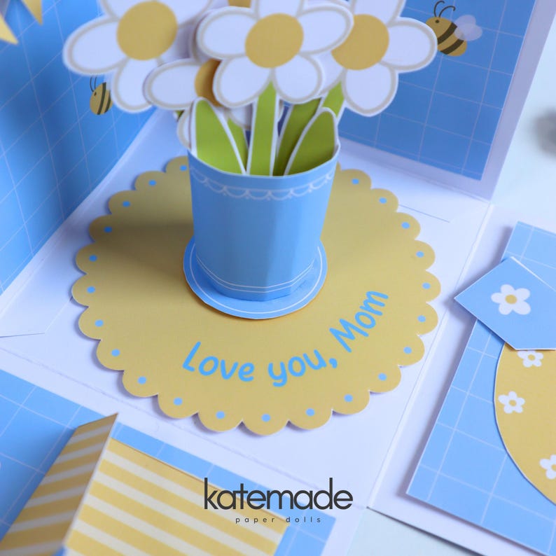 Mother's Day Pop up Box Card Printable | DIY Gift for Mom | Flower ...