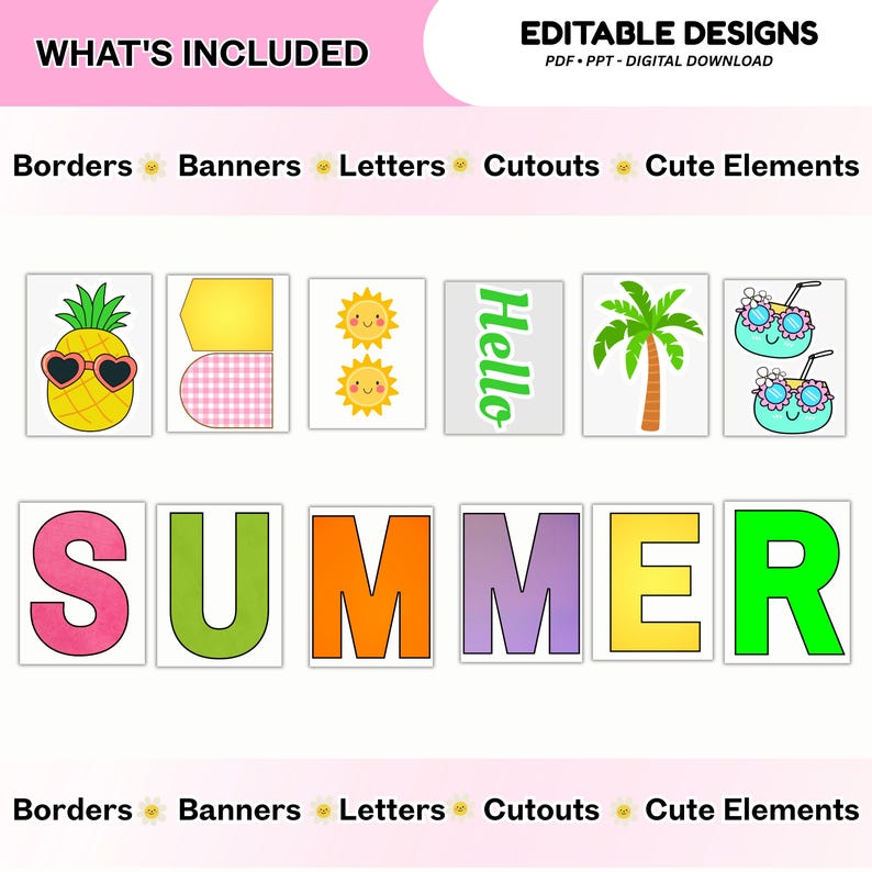 Hello Summer Bulletin Board Kit | Tropical Classroom Decor (PDF/PPT ...