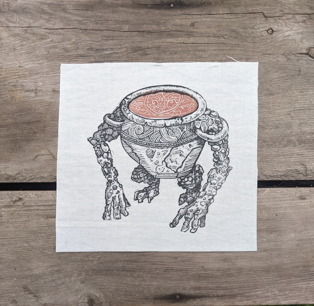 Pot Friend - Elden Ring Inspired Block Print Patch - Etsy