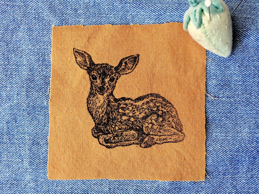 Little Fawn Block Print Patch - Etsy