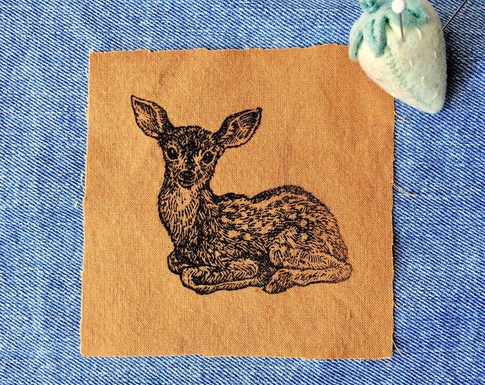Little Fawn Block Print Patch - Etsy