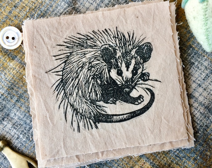 Opossum Joey Block Print Patch - Etsy