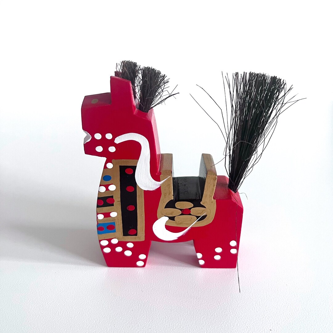 Japanese Red Wooden Toy Horse Yawata Uma - Etsy