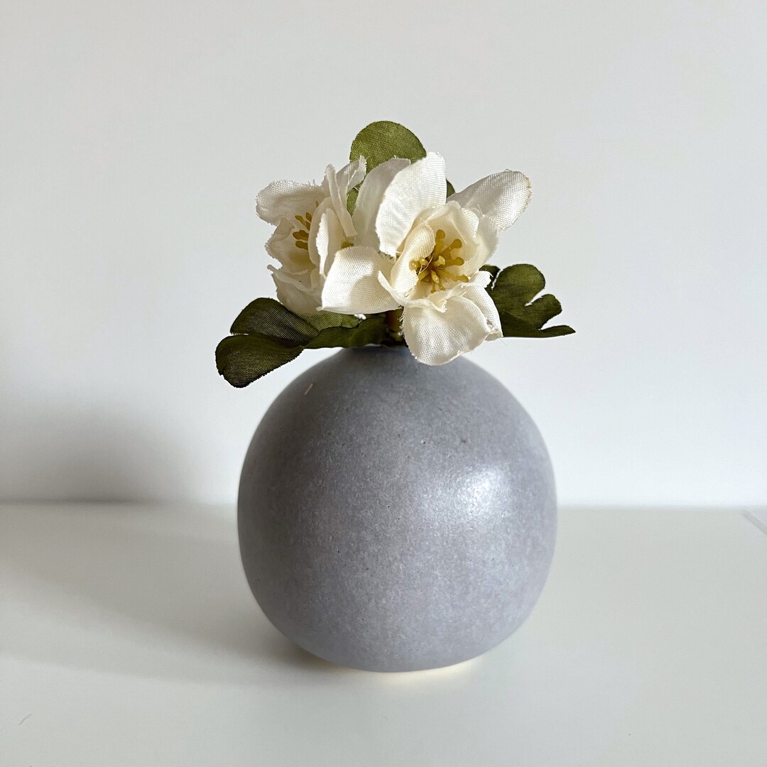 Studio Matte Grey Glazed Ceramic Pottery Bud Vase - Etsy