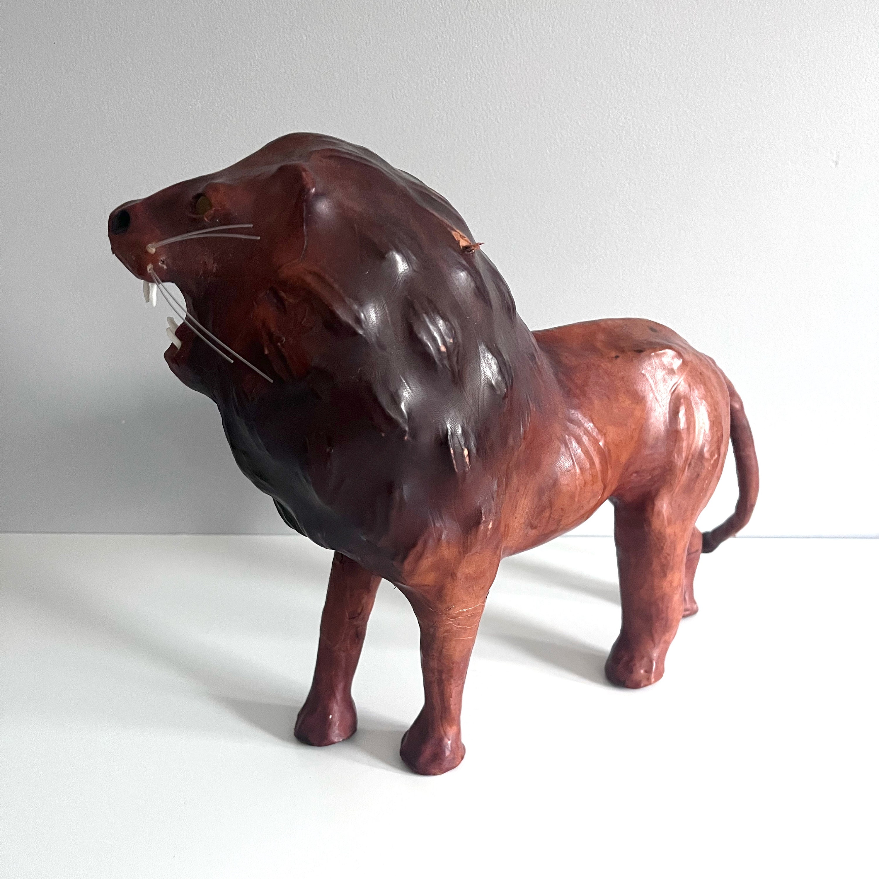 Handcrafted Leather Wrapped Lion Sculpture Big Cat Statue - Etsy