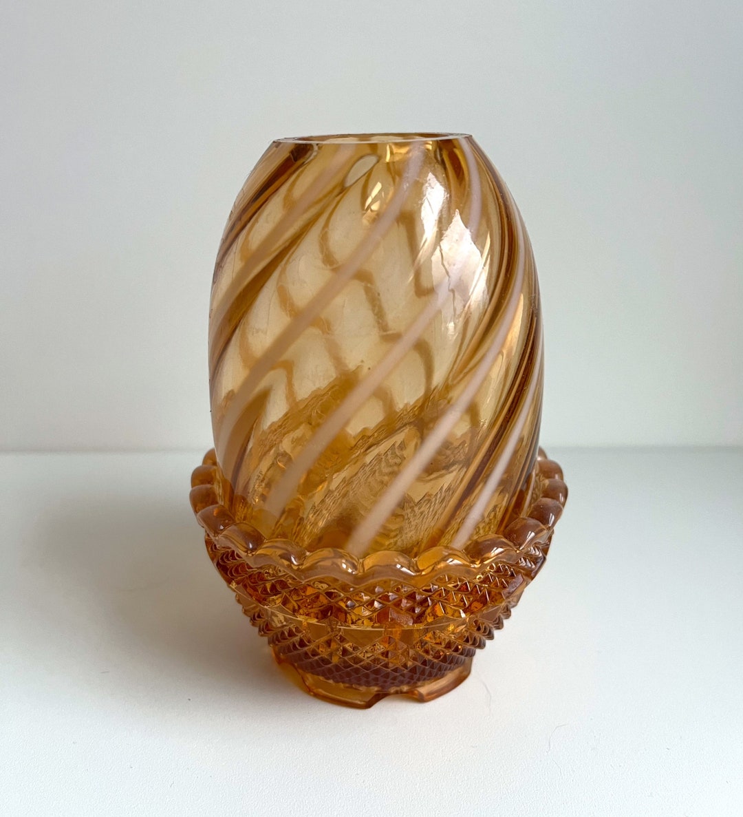 Fenton Cameo Opalescent Swirl Fairy Lamp - Etsy