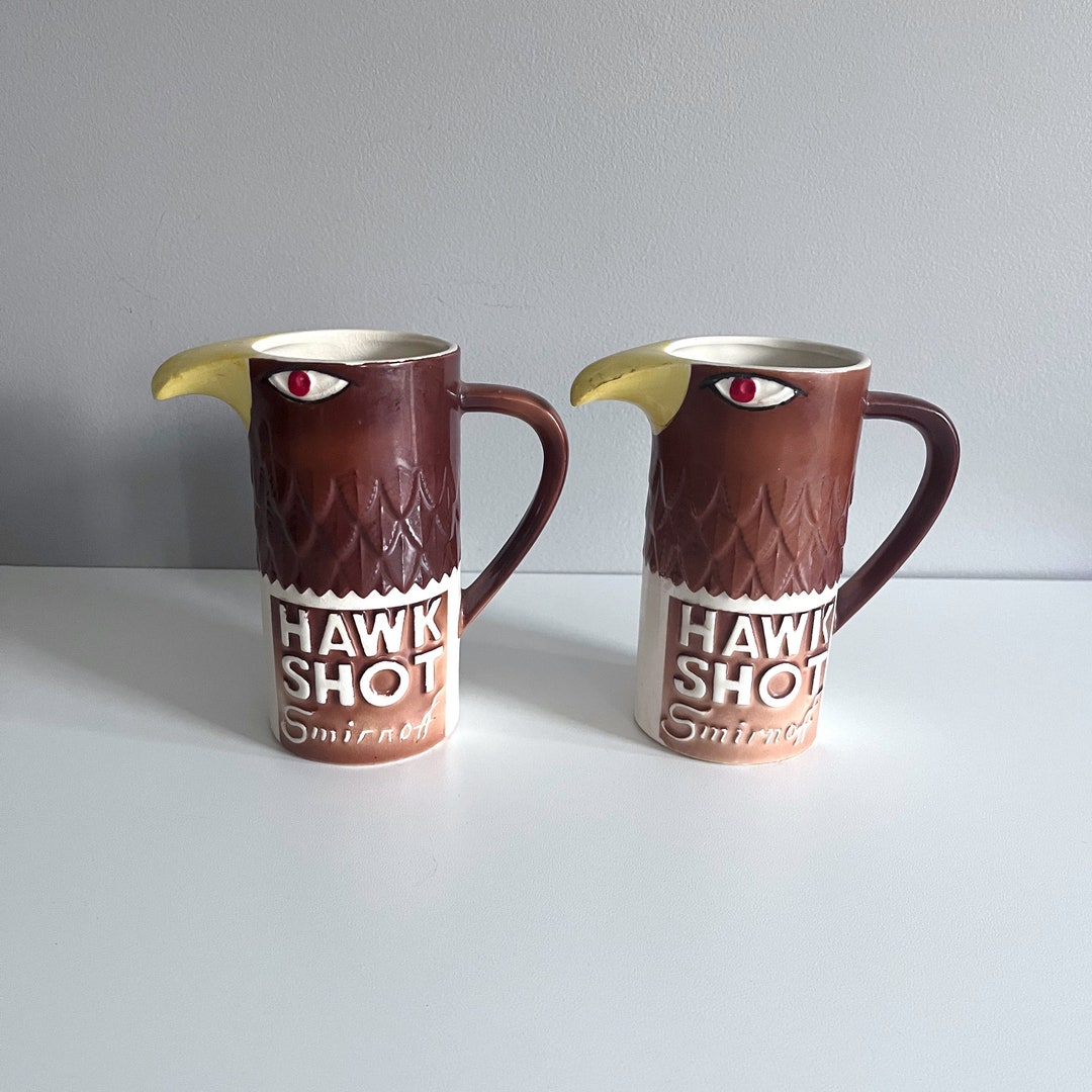 Vintage Smirnoff Vodka Hawk Shot Advertising Bar Mugs - Etsy