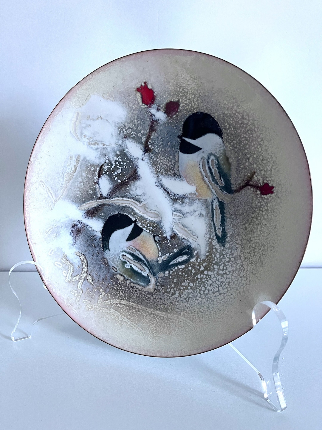 Norman Brumm Enamel on Copper Black Capped Chickadee Signed Plate - Etsy