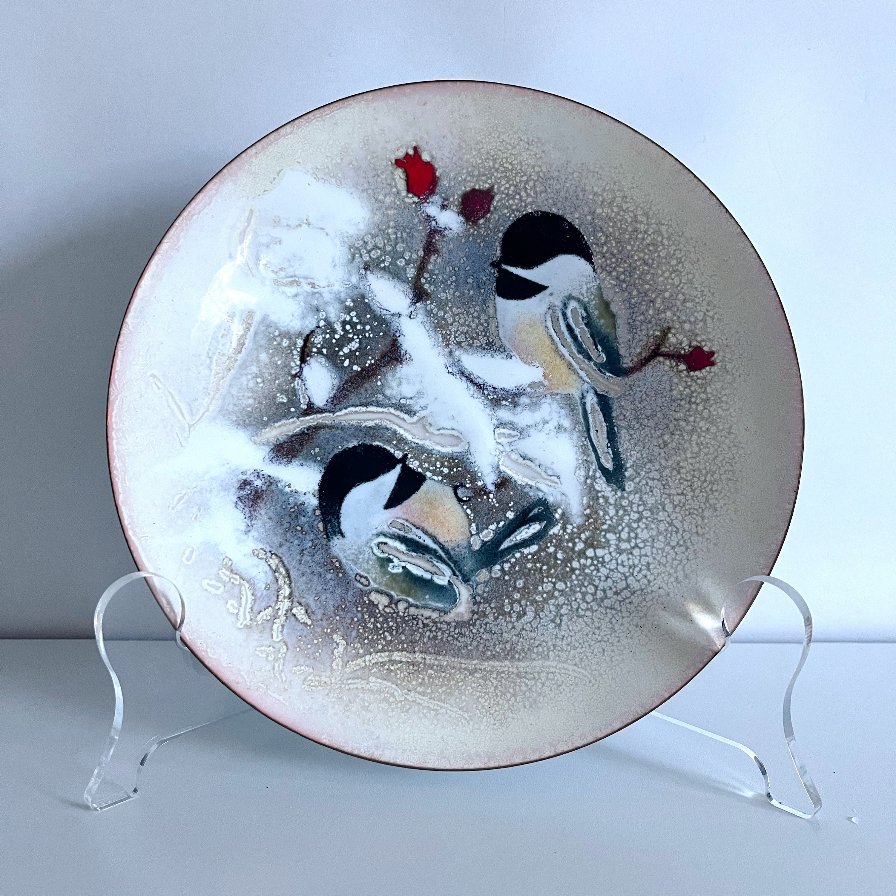 Norman Brumm Enamel on Copper Black Capped Chickadee Signed Plate - Etsy