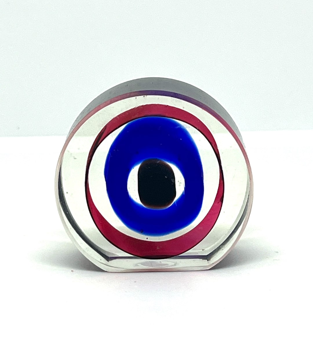 Murano Style Art Glass Bull Eye Paperweight - Etsy