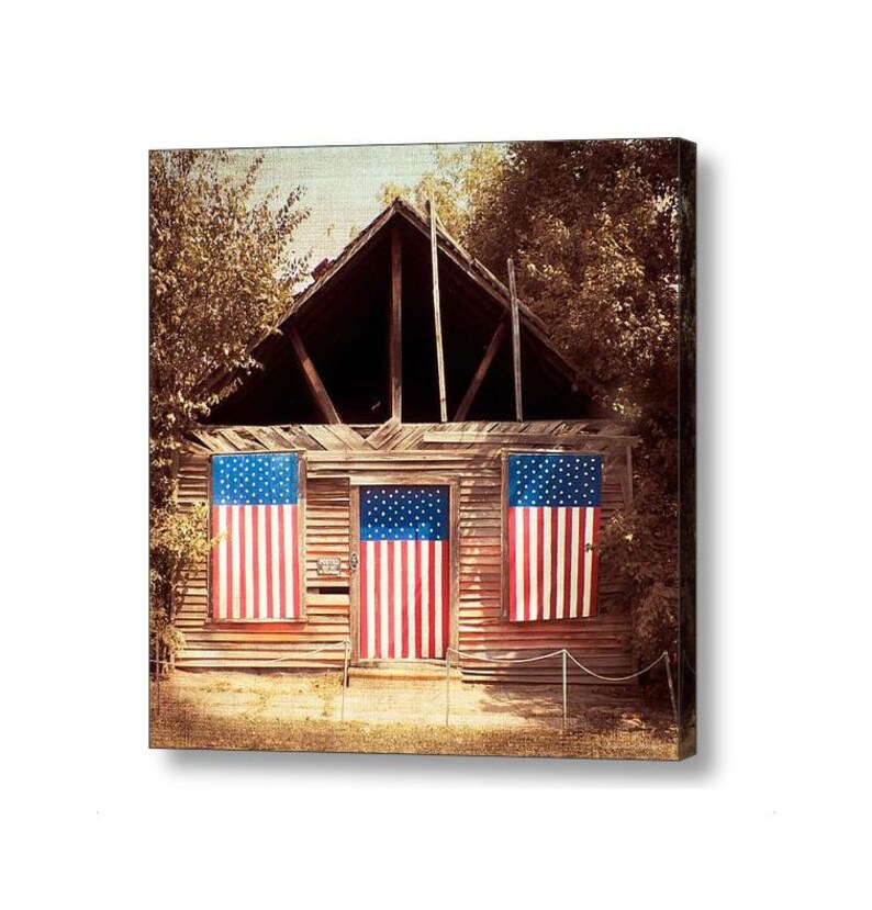 Rustic Farmhouse Decor Old Barn With Flag Summerfield NC - Etsy
