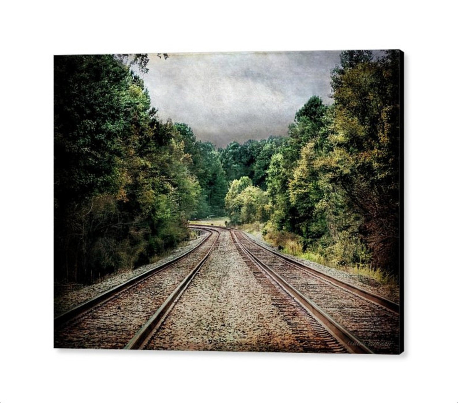 Railroad Train Tracks Canvas Photography Country Landscape - Etsy
