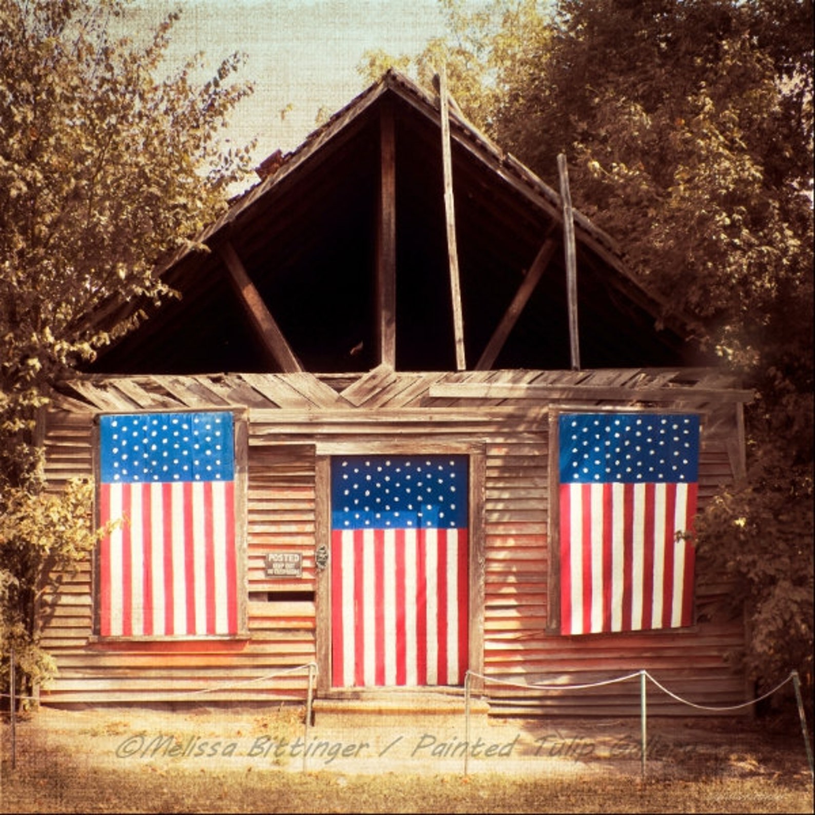 Rustic Farmhouse Decor Old Barn With Flag Summerfield NC - Etsy