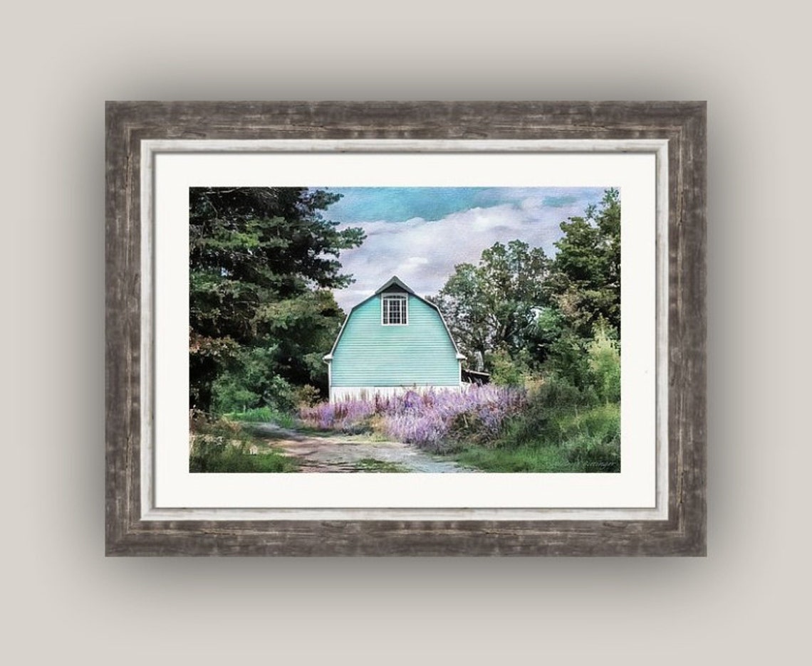 Aqua Blue Barn Landscape Barn Photography Print or Canvas - Etsy