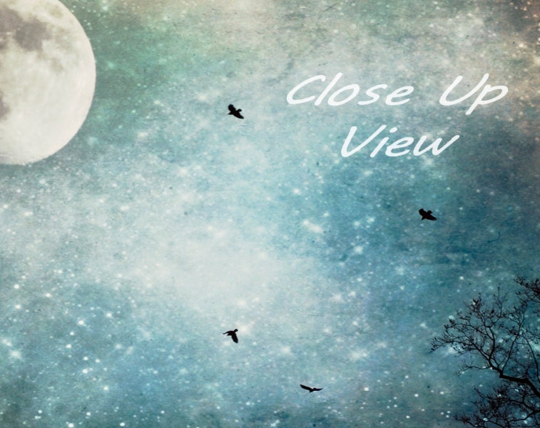 Gothic Surreal Raven Crows Landscape Moonlight Moon Fantasy - Etsy