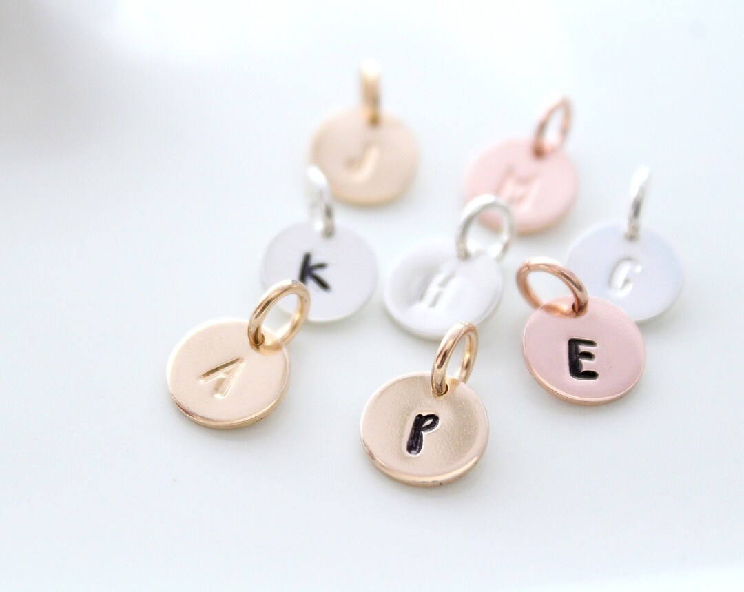 Initial Letter, Gold Initial Discs, Alphabet Charms, Sterling Silver ...