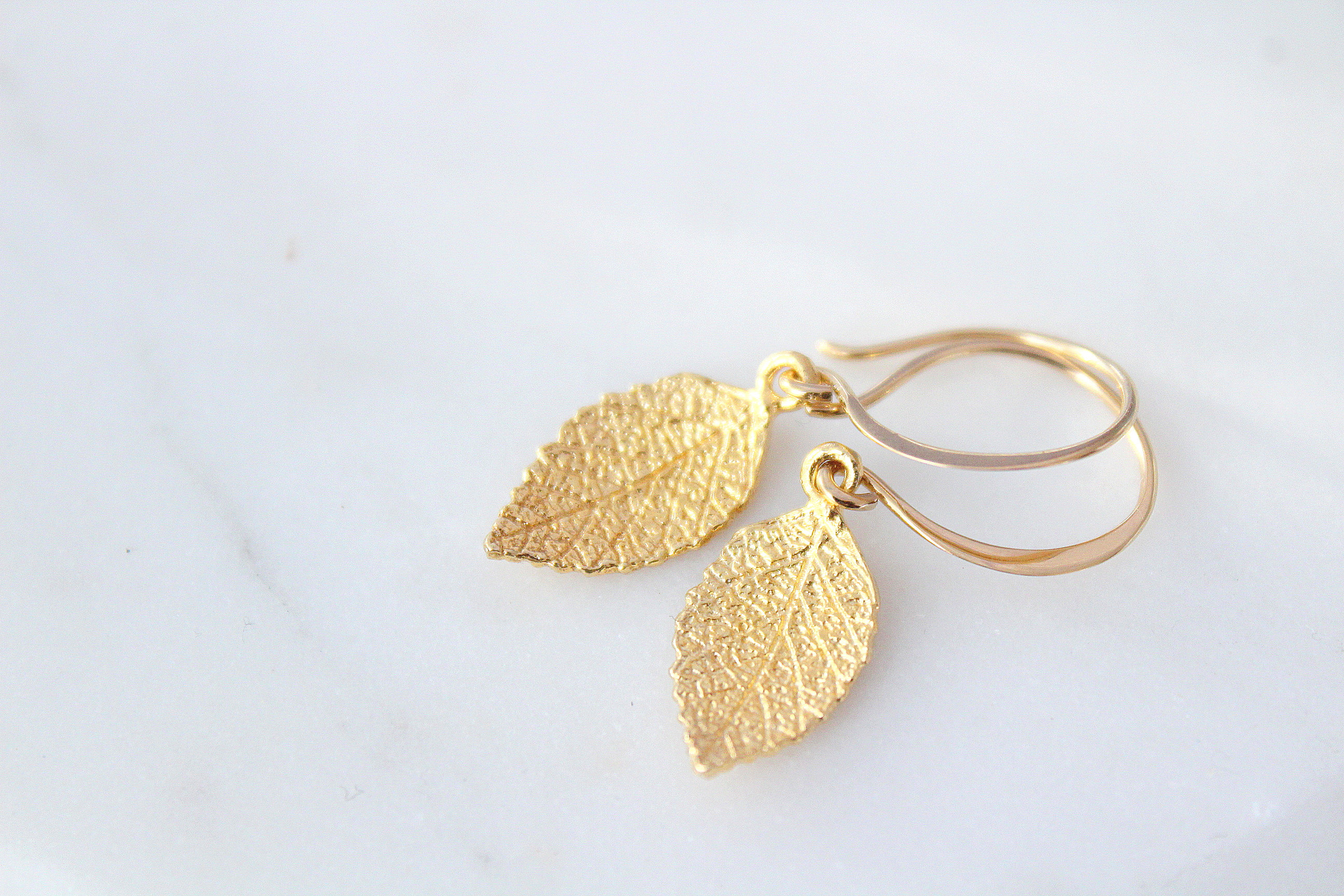 Gold Leaf Earrings Nature Earrings Gold Leaves Earrings | Etsy