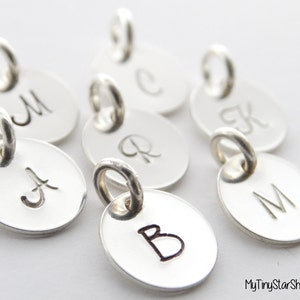 Initial Charm, Initial Pendant, Hand Stamped Initial Charm ...