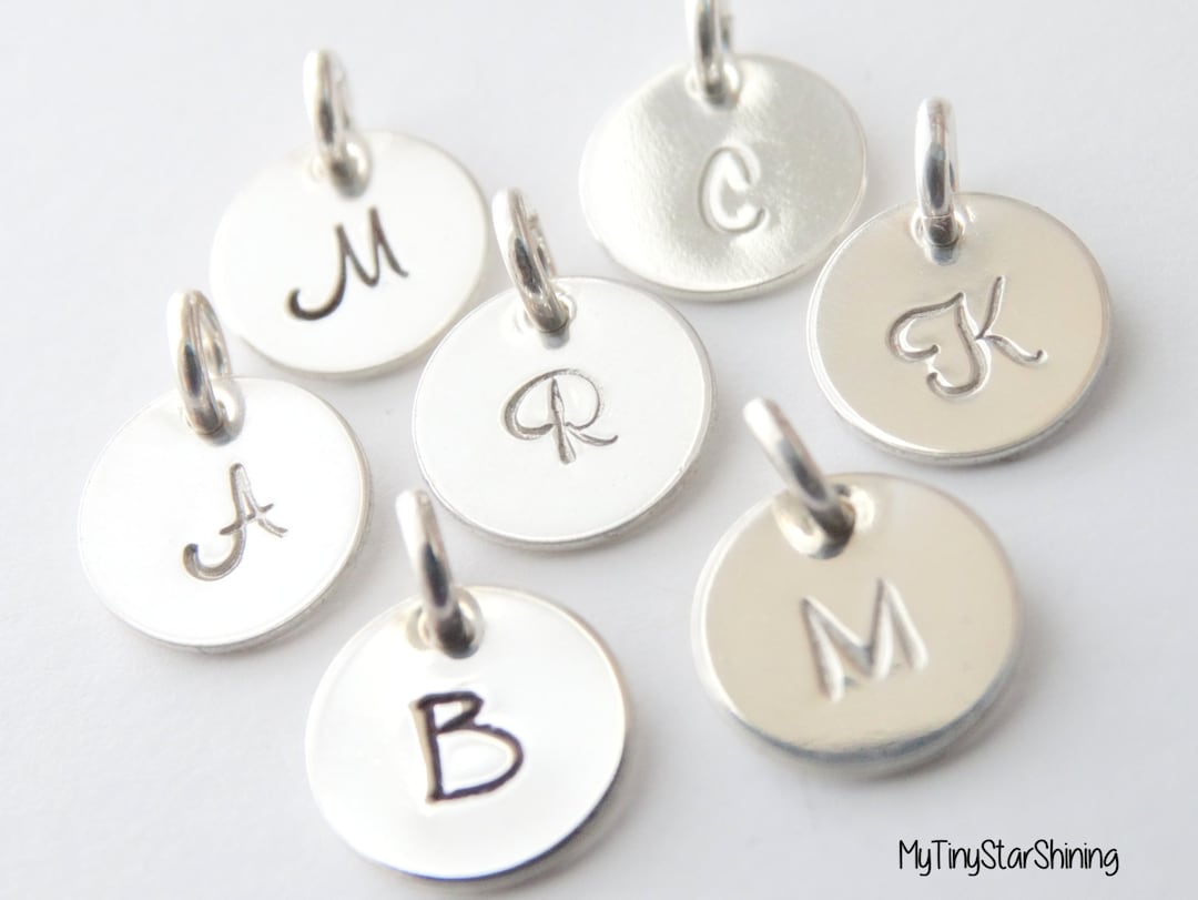 Initial Charm, Sterling Silver Charm, Initial Letter Charm, Initial ...