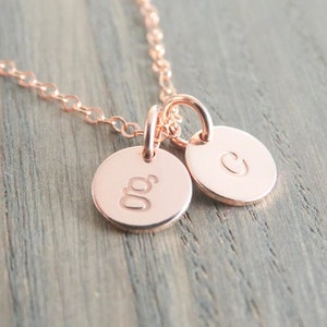 Rose Gold Initial Necklace With Monogram Necklace, Personalized Jewelry ...