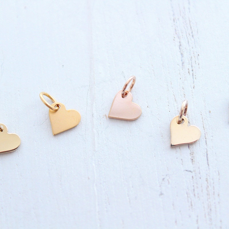 Gold Heart Charm - Etsy