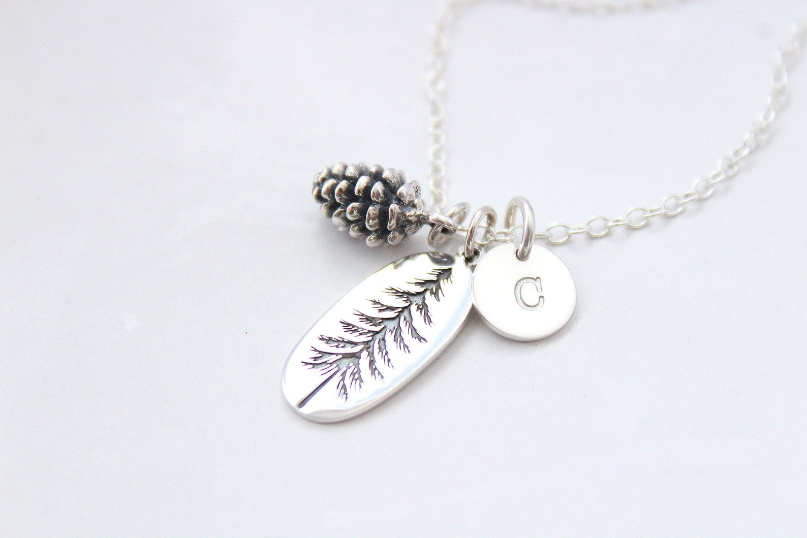 Pine Tree Necklace Silver Pinetree Necklace Pinecone Necklace - Etsy
