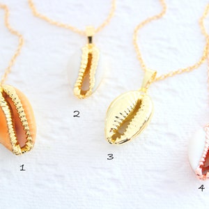 Cowrie Necklace, Gold Shell Necklace, Gold Cowrie Shell, Layering ...
