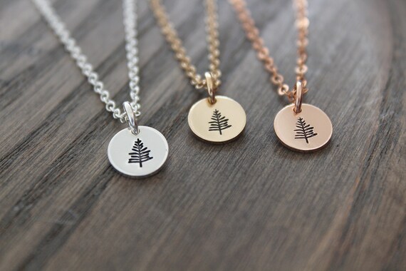 Tree Necklace silver Evergreen Tree Necklace Tree Pendant | Etsy