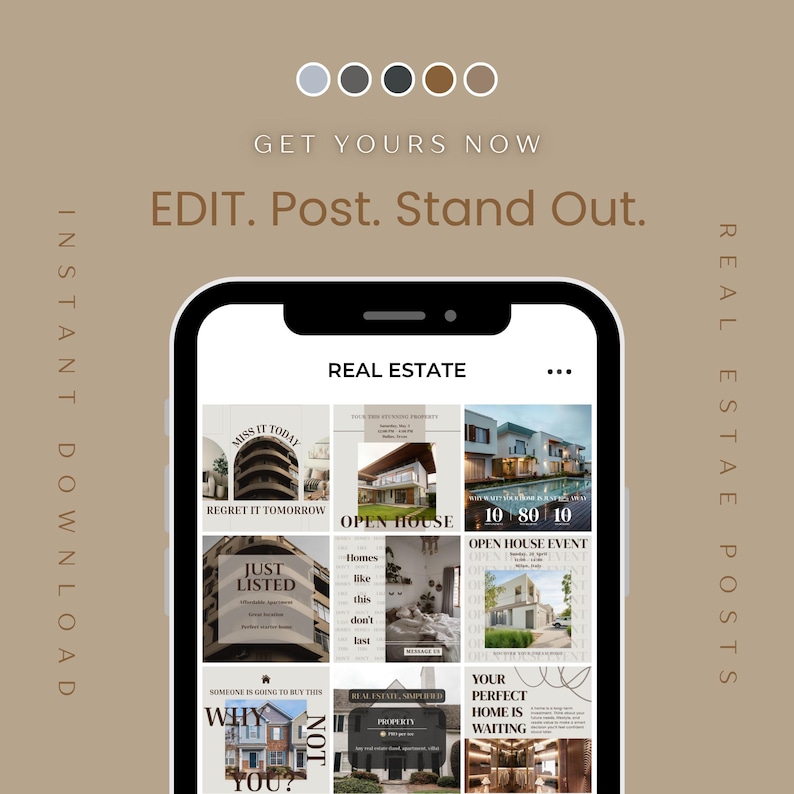 Luxury Real Estate Template Bundle, Realtor Branding, Social Media Post ...