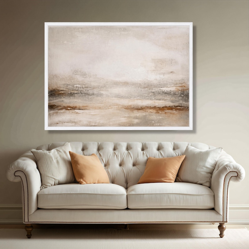 Abstract Neutral Tone Canvas Art, Earthy Minimalist Painting, Soft ...