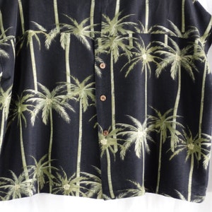 Loose Fitting Top With Palm Trees on Black Background; Minimalist ...