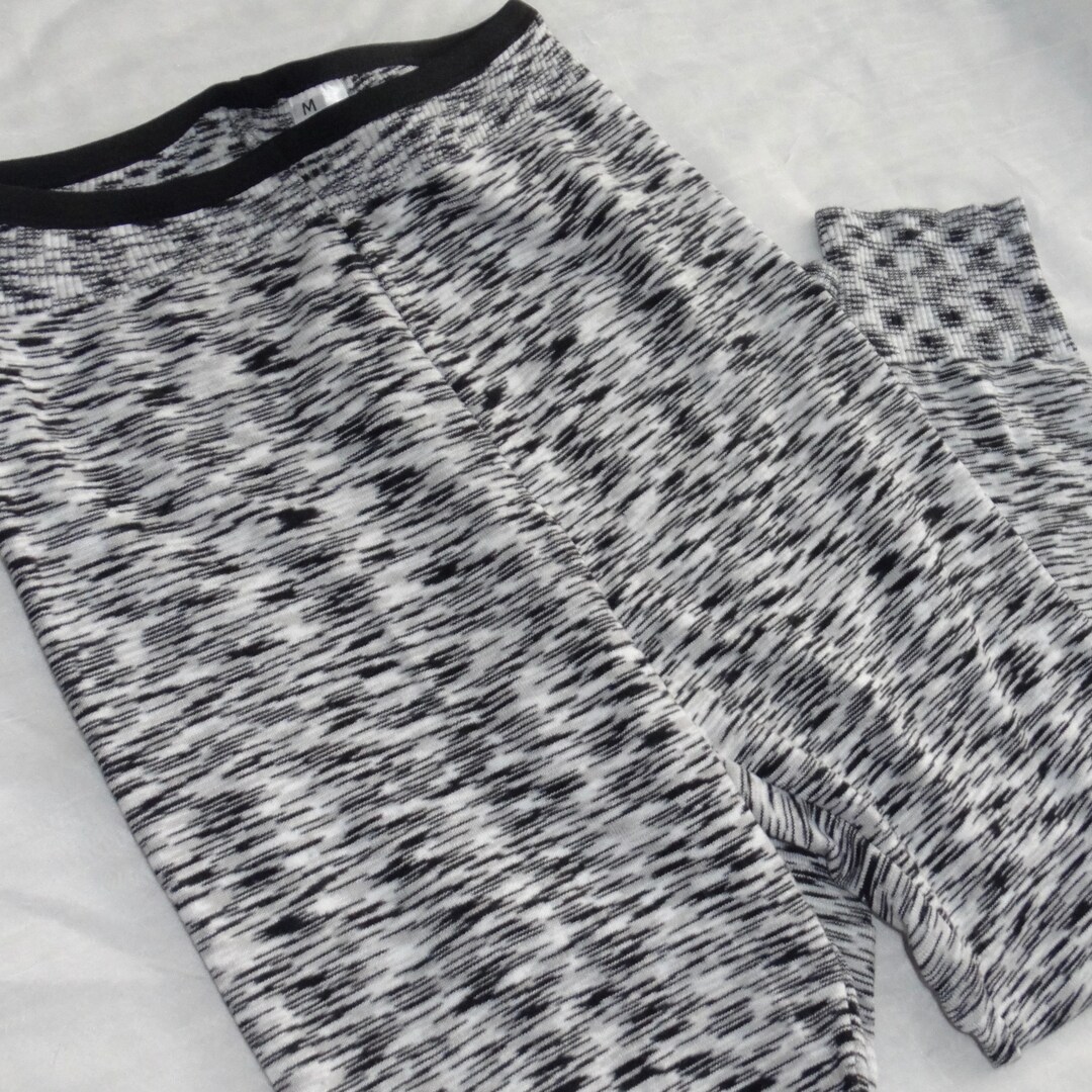 Rayon Knit Leggings in Black and White Stripes - Etsy